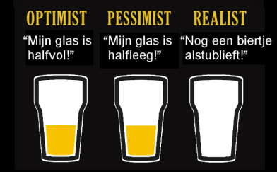 Glas halfvol of halfleeg? Vraag het de opportunist! - Gestaag rijk worden